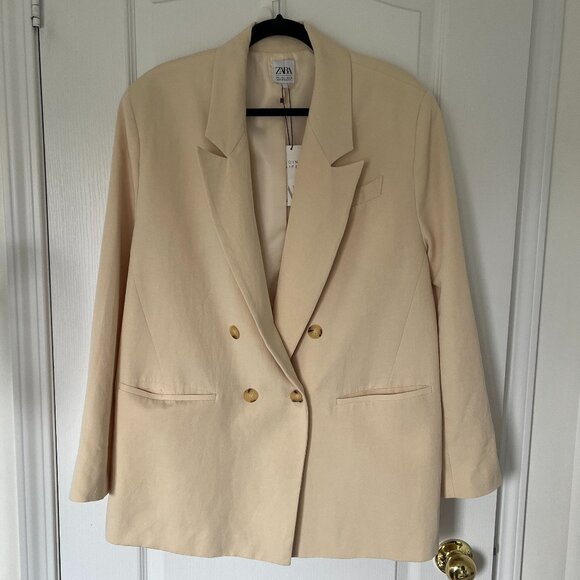 Zara | Jackets & Coats | Zara Linen Blend Blazer | Poshmark